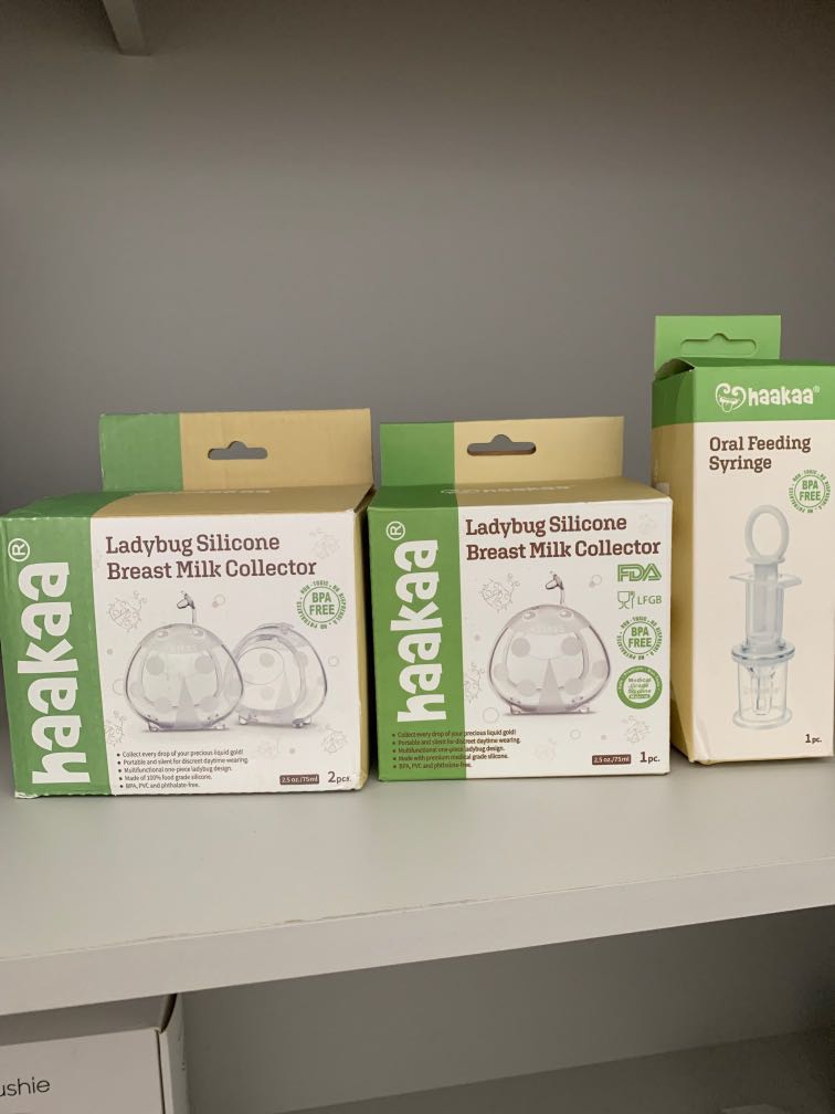 Haakaa Ladybug Breast Milk Collectors / Oral Feeding Syringe, Babies ...