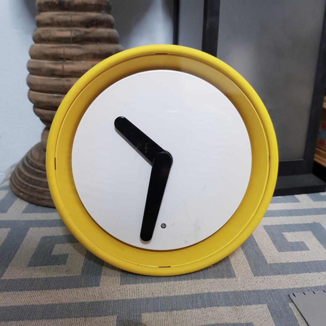 IKEA STOLPA YELLOW MODERN MINIMALIST TABLE CLOCK WITH LIGHTING FUNCTION ...