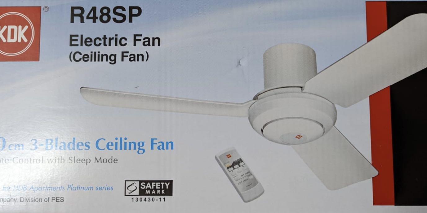 KDK Ceiling Fan R48SP Silver, Furniture & Home Living, Lighting & Fans ...
