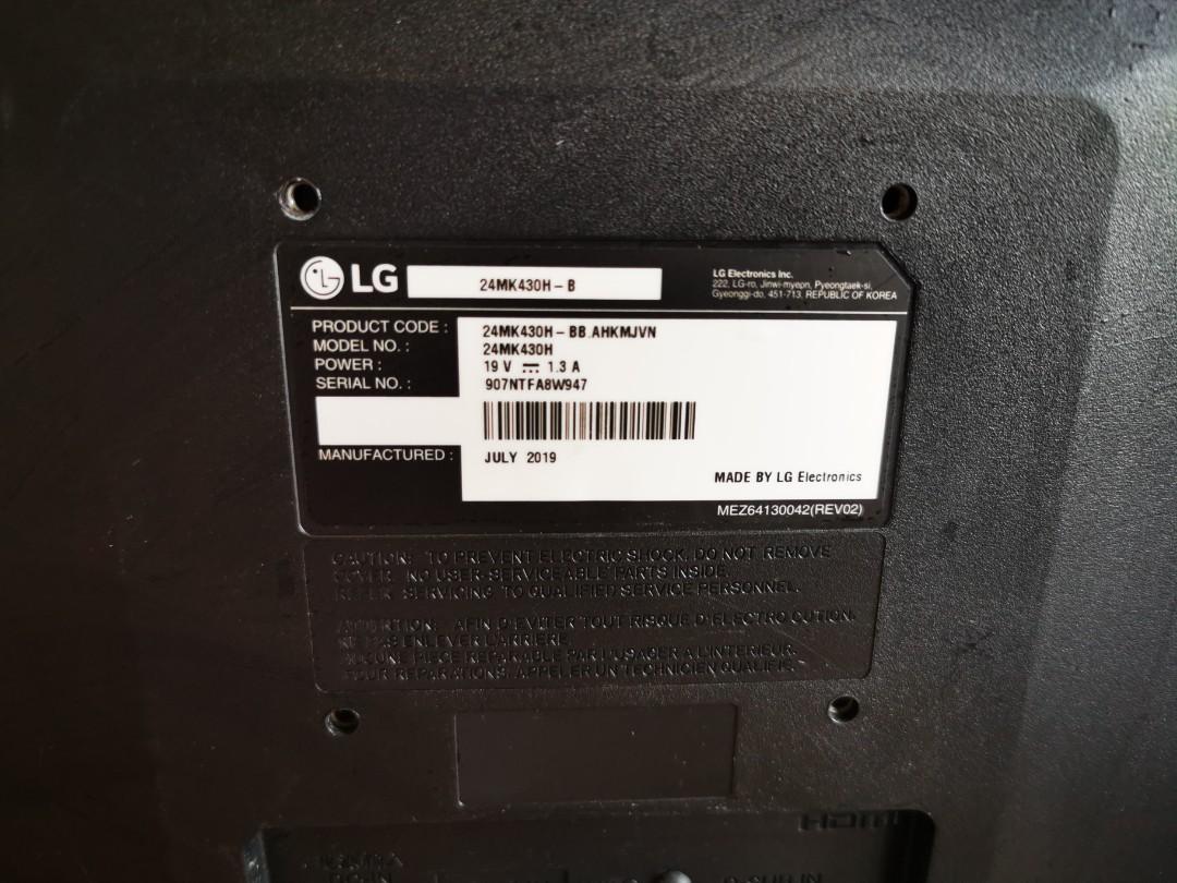 LG 24" IPS monitor (LG 24MK430H-B), Computers & Tech, Parts ...