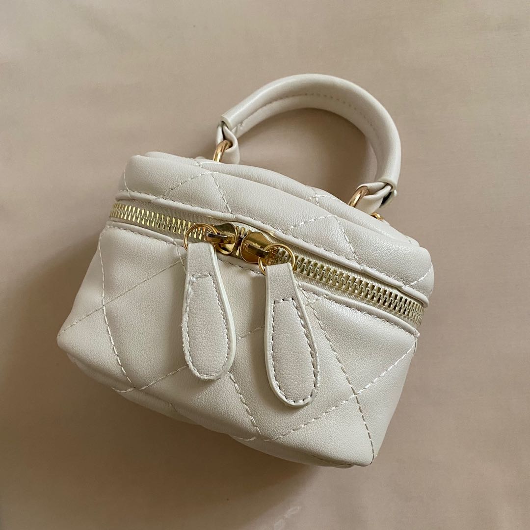 Micro Off White Top Handle Bag, Women's Fashion, Bags & Wallets ...