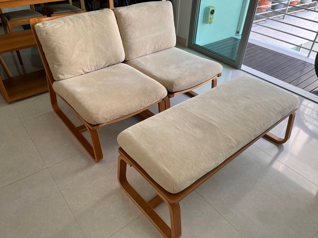 Muji Living dining sofa chair and bench, Furniture & Home Living ...