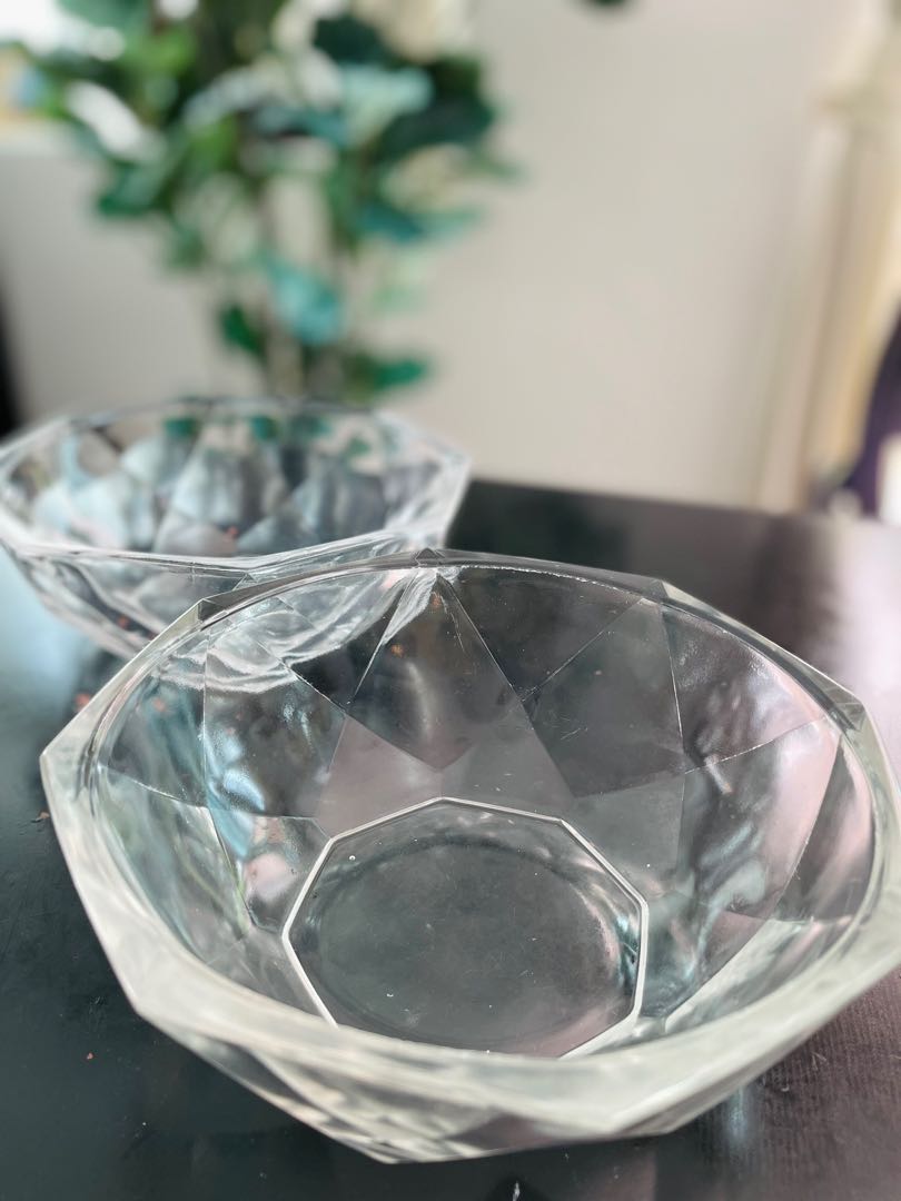 Octagon-shaped glass bowl, Furniture & Home Living, Kitchenware ...