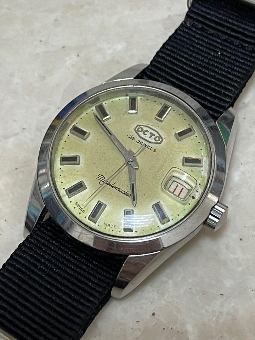 OCTO 樂都 自動表！表面已變色 35mm 不包括表的計！帆布帶！, 名牌, 手錶 - Carousell
