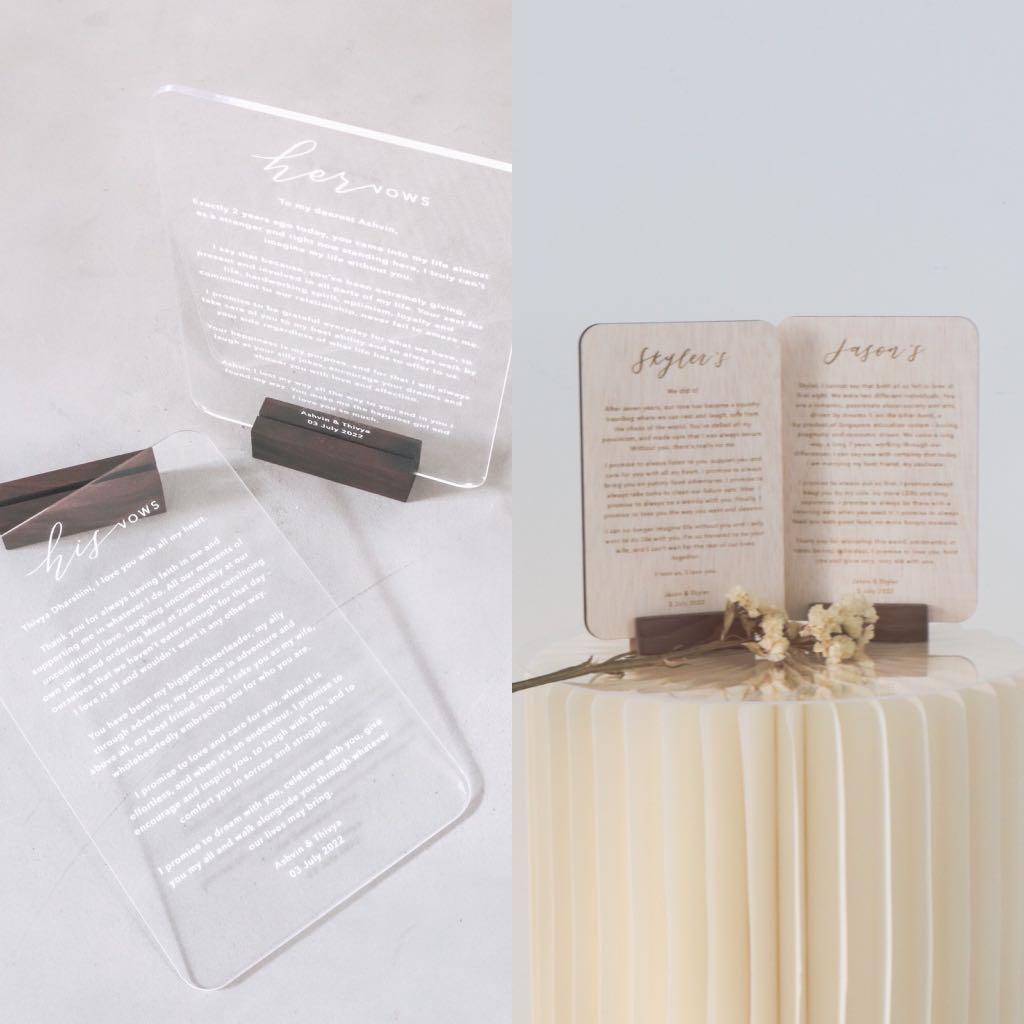 Personalised Engraved Vows Card Wedding Solemnisation Vows Book ...