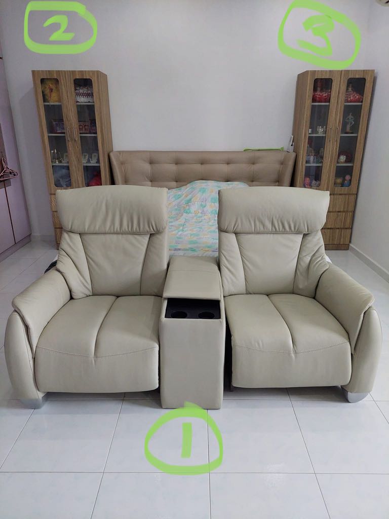 Recliner Sofa Set (CELLINI) + 2 Cupboards, Furniture & Home Living ...