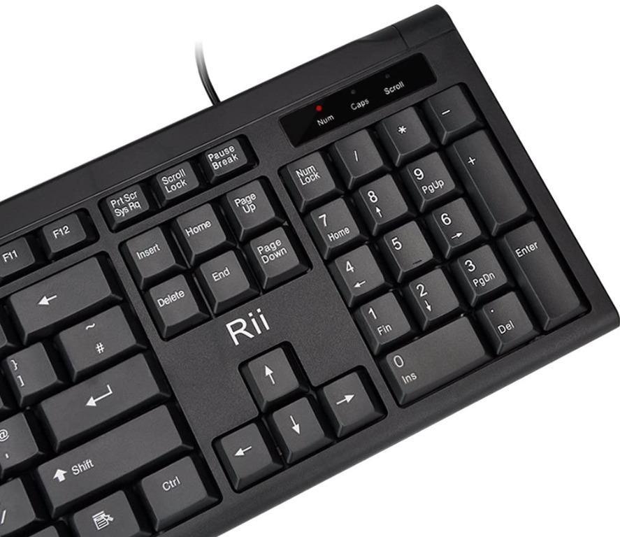 Rii Rk907 Usb Wired Keyboard Full Size Office Keyboard Compatible With ...