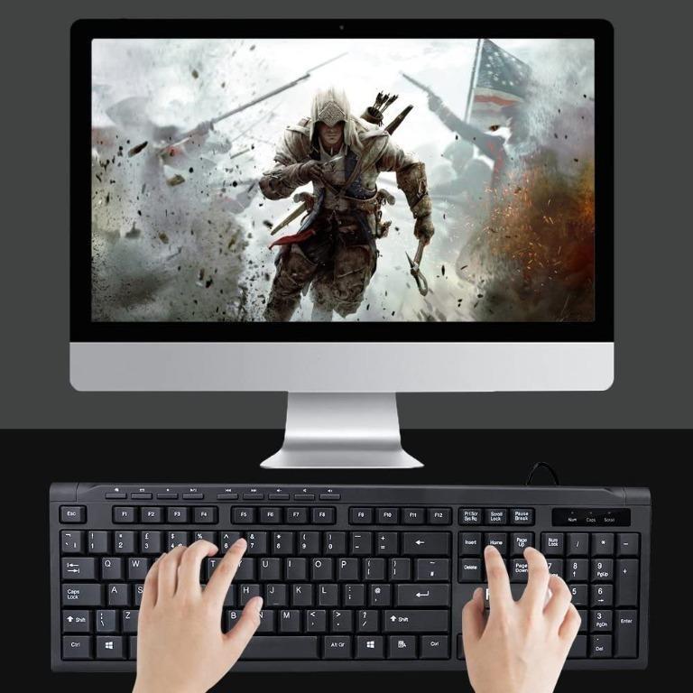 Rii Rk907 Usb Wired Keyboard Full Size Office Keyboard Compatible With ...