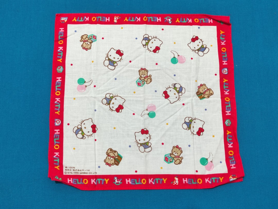 Sanrio HK Hello Kitty Teddy Bear Handkerchief Hanky Panyo, Women's Fashion, Watches ...