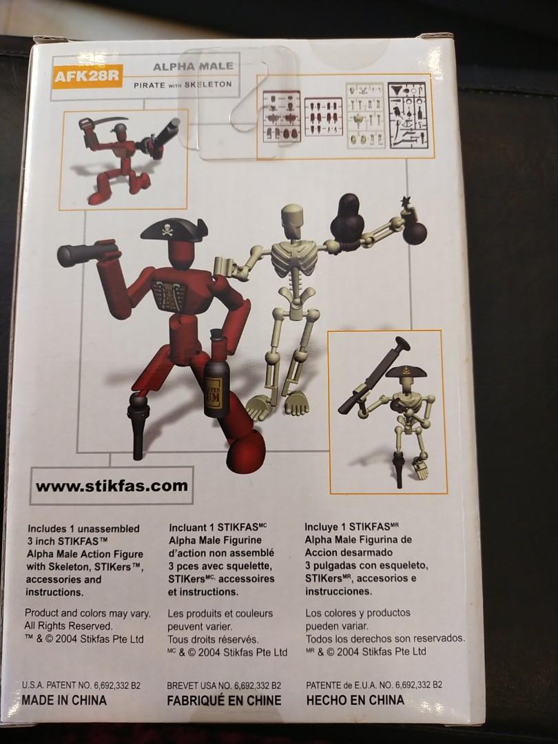 Stikfas Alpha Male Pirate with Skeleton, Hobbies & Toys, Toys & Games ...