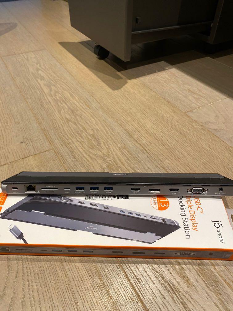 Triple Display Docking Station (USB-C) by J5 Create, Computers & Tech ...