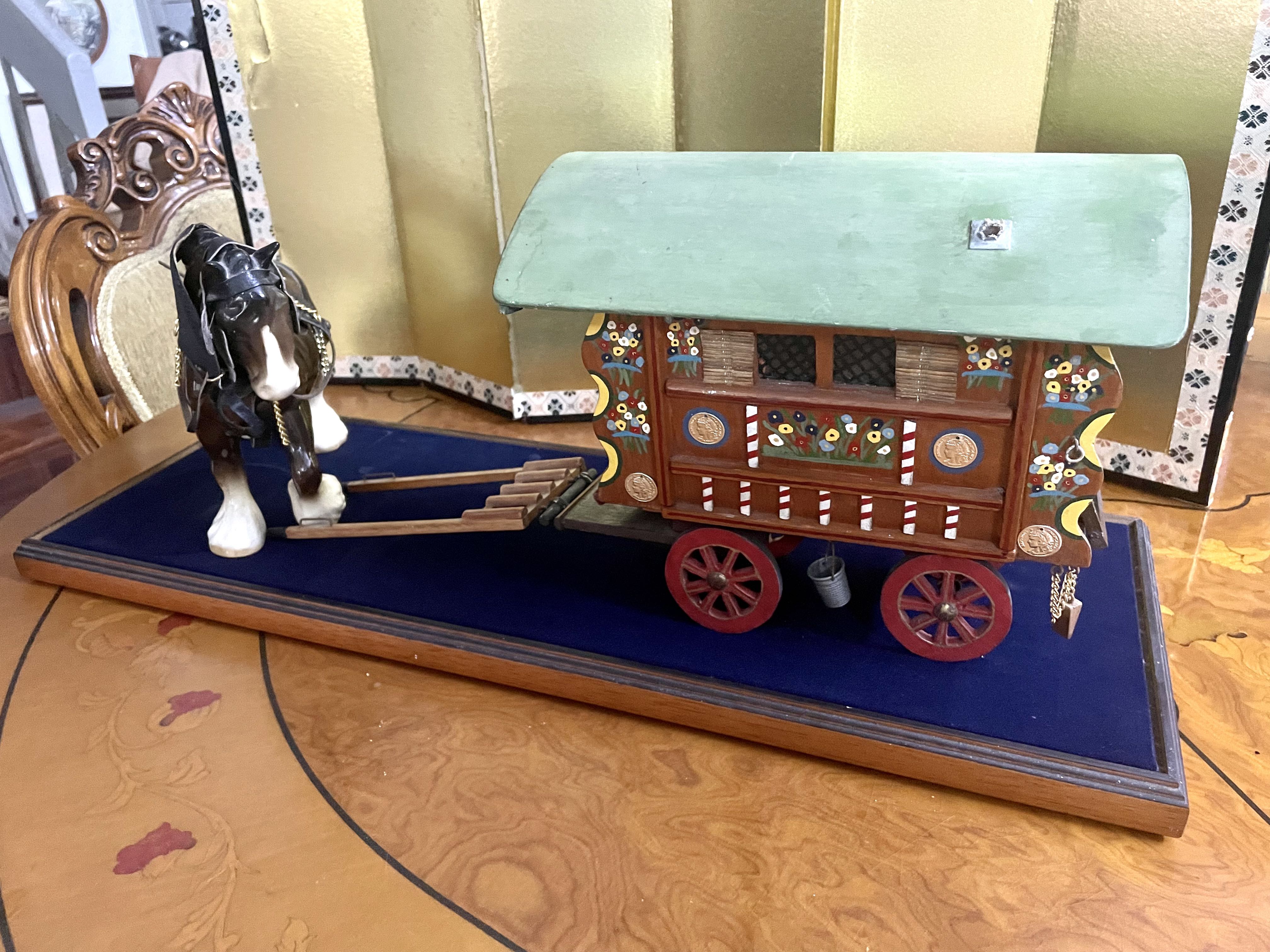 Vintage English Miniature Gypsy Caravan wooden Wagon Hand Made with ...