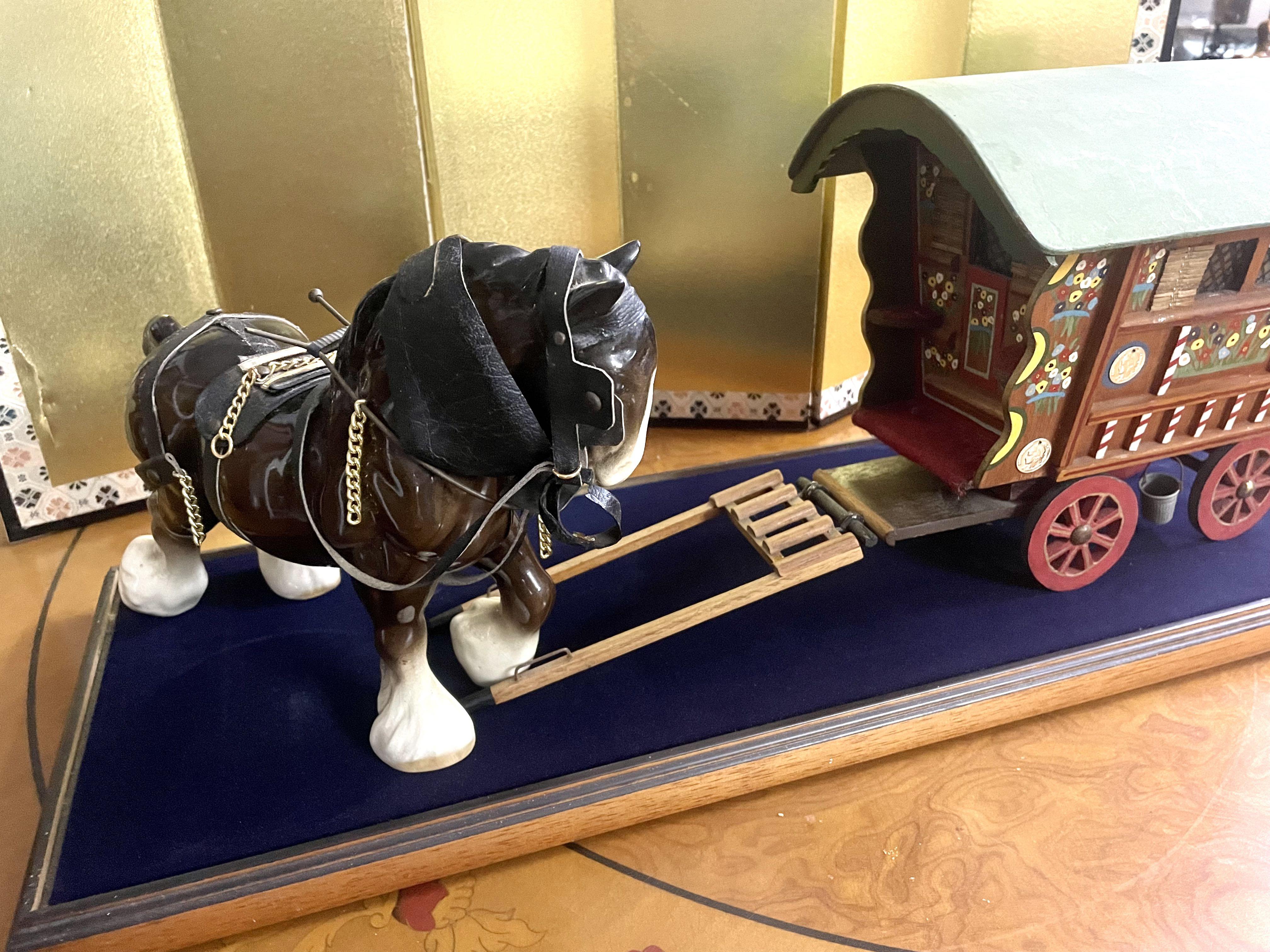 Vintage English Miniature Gypsy Caravan wooden Wagon Hand Made with ...