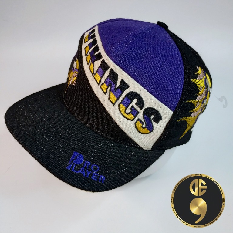 (Vintage) Minnesota Vikings Tricolor TriLogo Snapback Hat by Pro Player ...