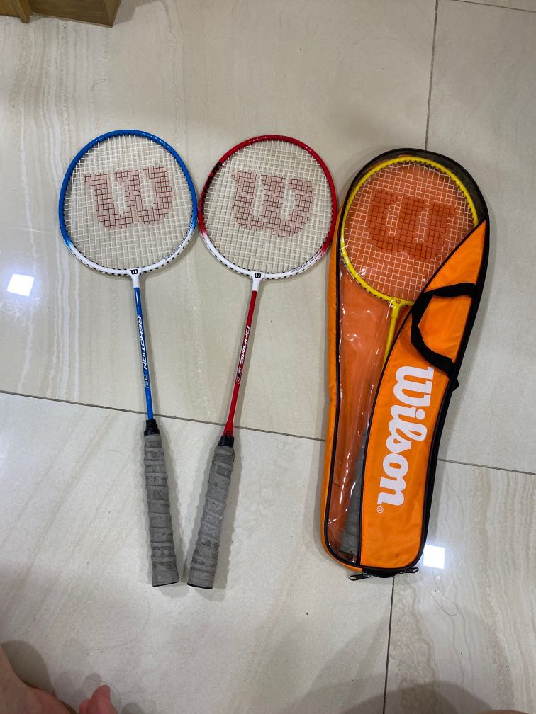 Wilson reaction 70 and champ 90 badminton racket, Sports Equipment ...
