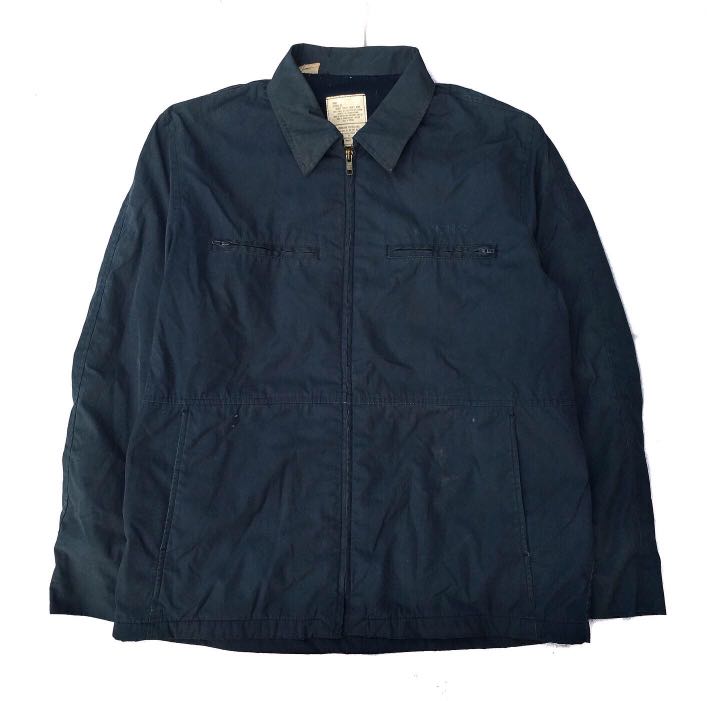 90’ USN US Navy Utility Jacket Blue Poplin Stencil, Fesyen Pria ...