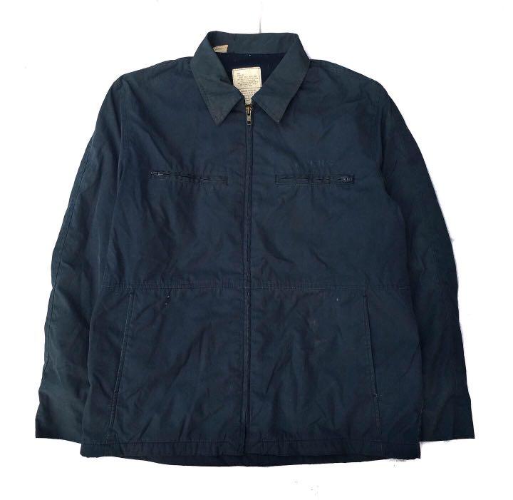 90’ USN US Navy Utility Jacket Blue Poplin Stencil, Fesyen Pria ...