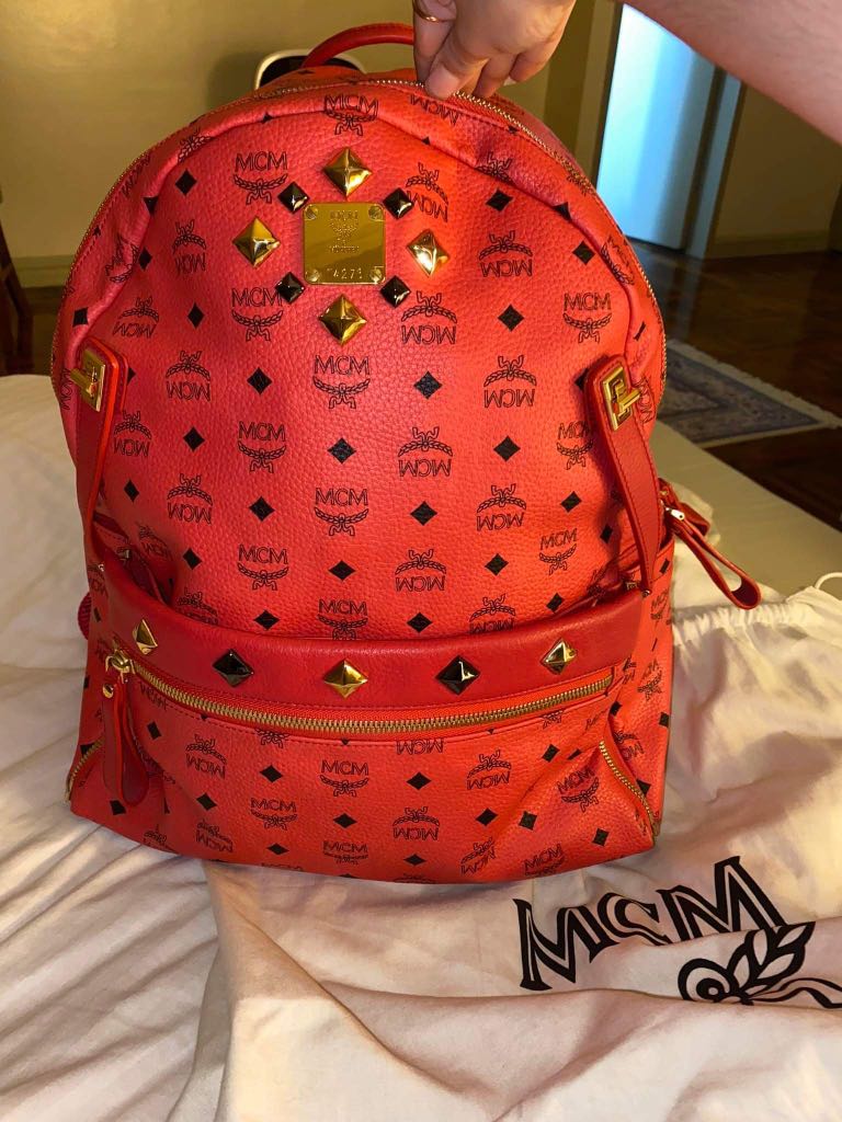 Authentic MCM Hot Pink Backpack with Sling bag, Luxury, Bags & Wallets ...