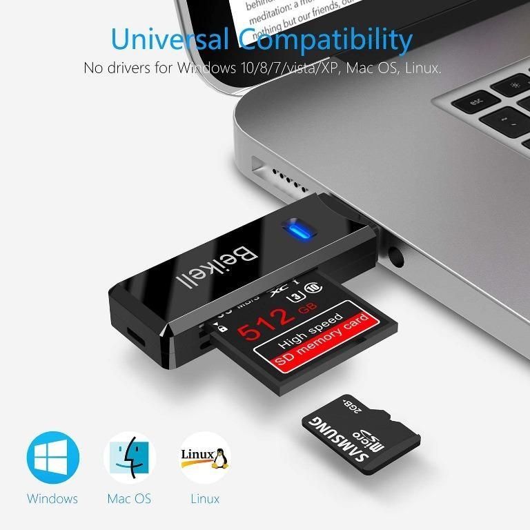 Beikell (VCR-740) USB 3.0 Card Reader, High-Speed SD/Micro SD Card ...