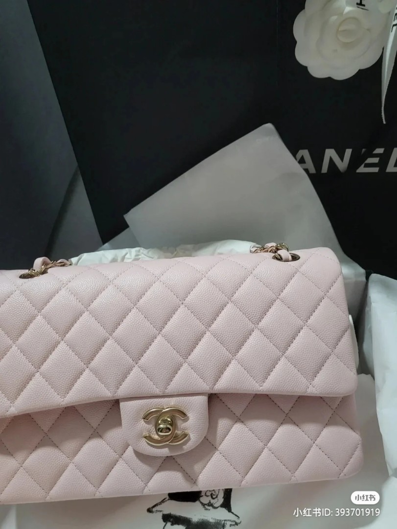 Chanel 22s classic medium flap pink, Luxury, Bags & Wallets on Carousell