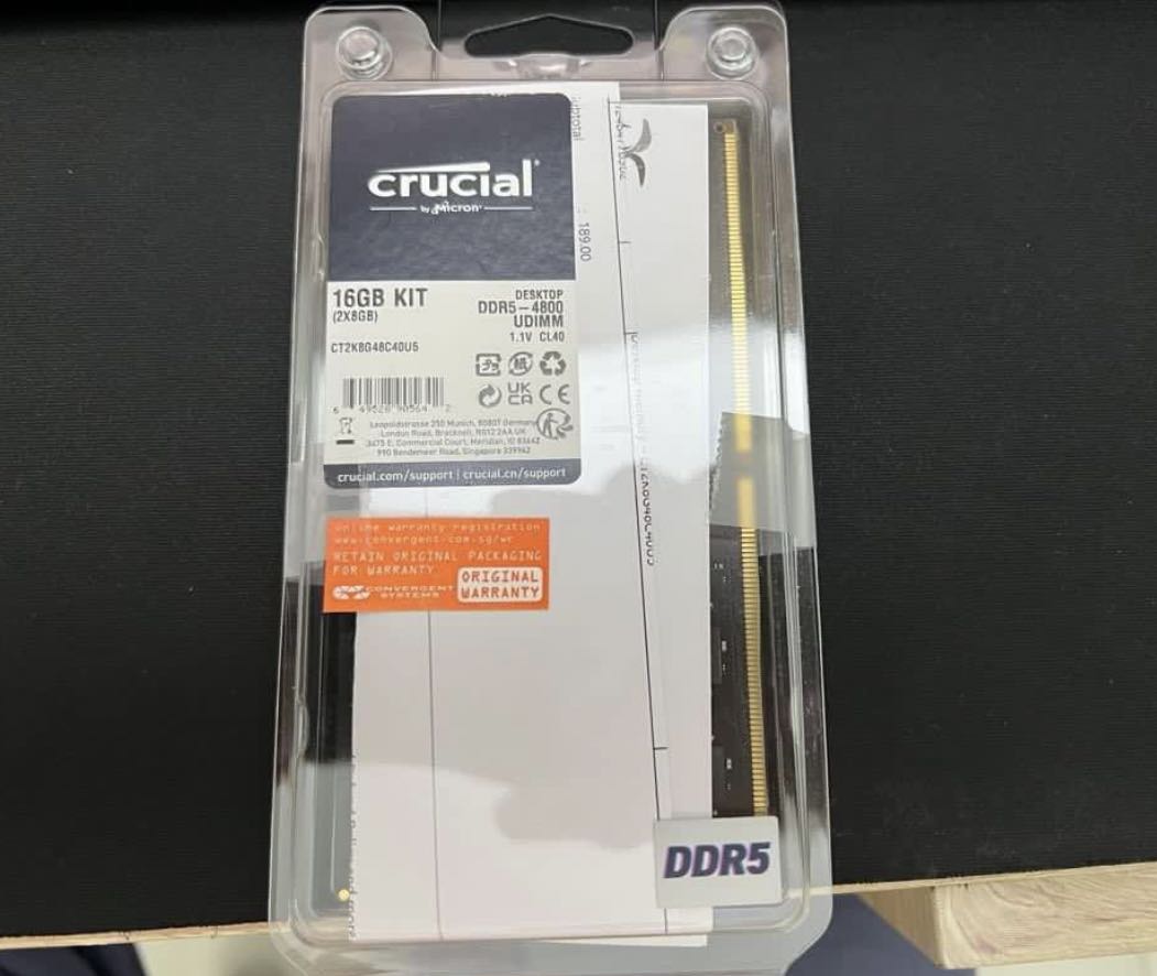 Crucial DDR5 4800mhz 16gb kit, Computers & Tech, Parts & Accessories ...