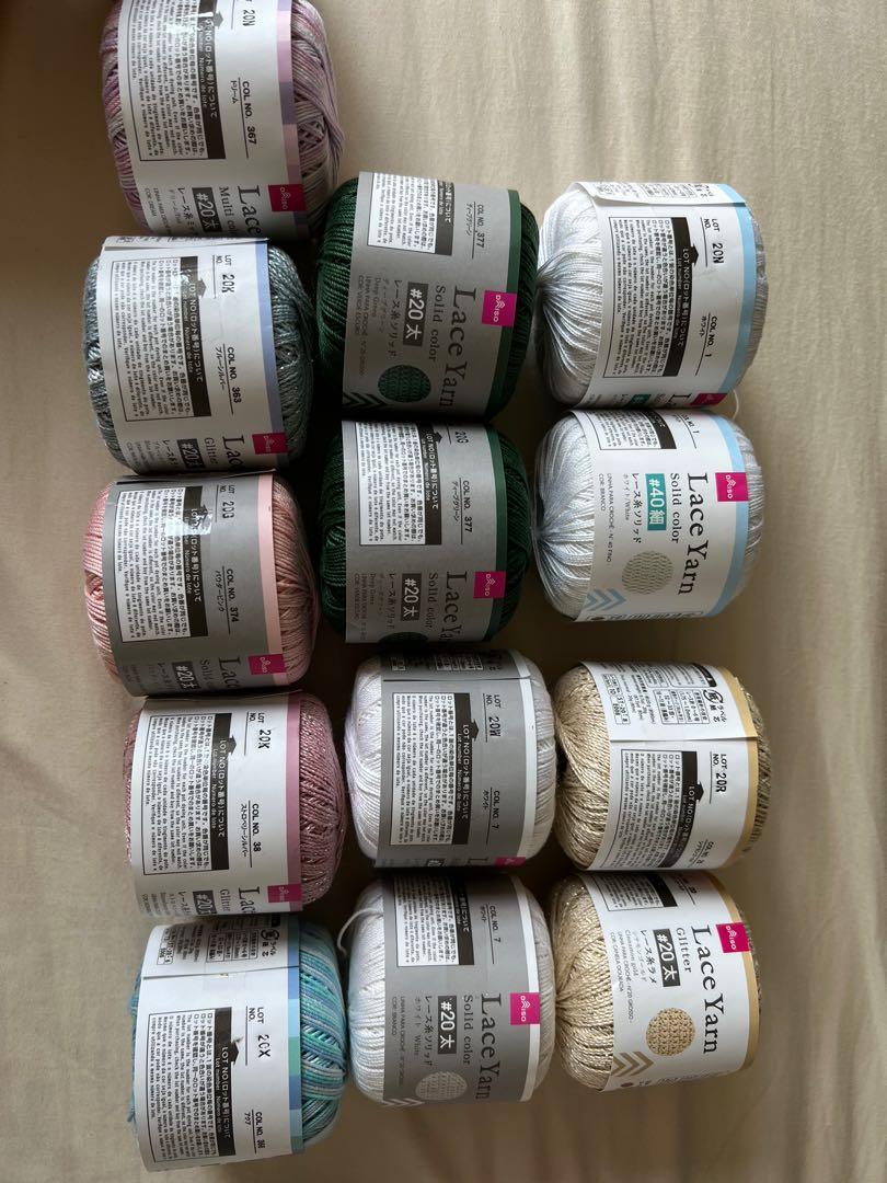 Daiso lace yarns, Hobbies & Toys, Stationery & Craft, Craft Supplies ...