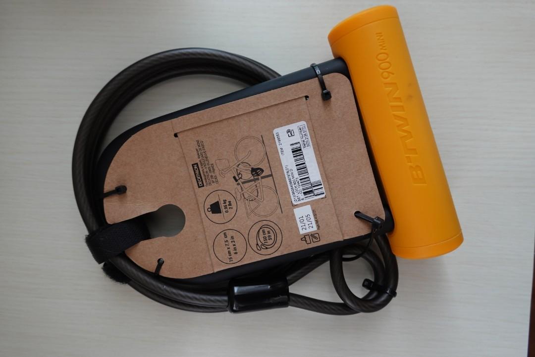 Decathlon Bike Lock Elops 920, Sports Equipment, Bicycles & Parts ...