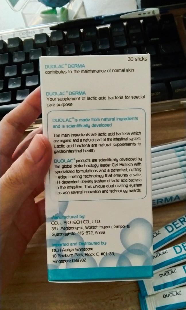 Duolac Derma Probiotics [exp 27 dec 2023], Health & Nutrition, Health ...