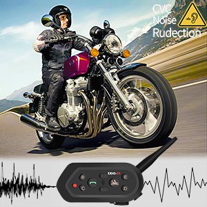 EJEAS E6 Bluetooth Motorcycle Helmet Intercom Headset 1200M Motorbike ...