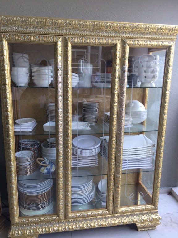 Gold Plated Display Cabinet, Furniture & Home Living, Furniture ...