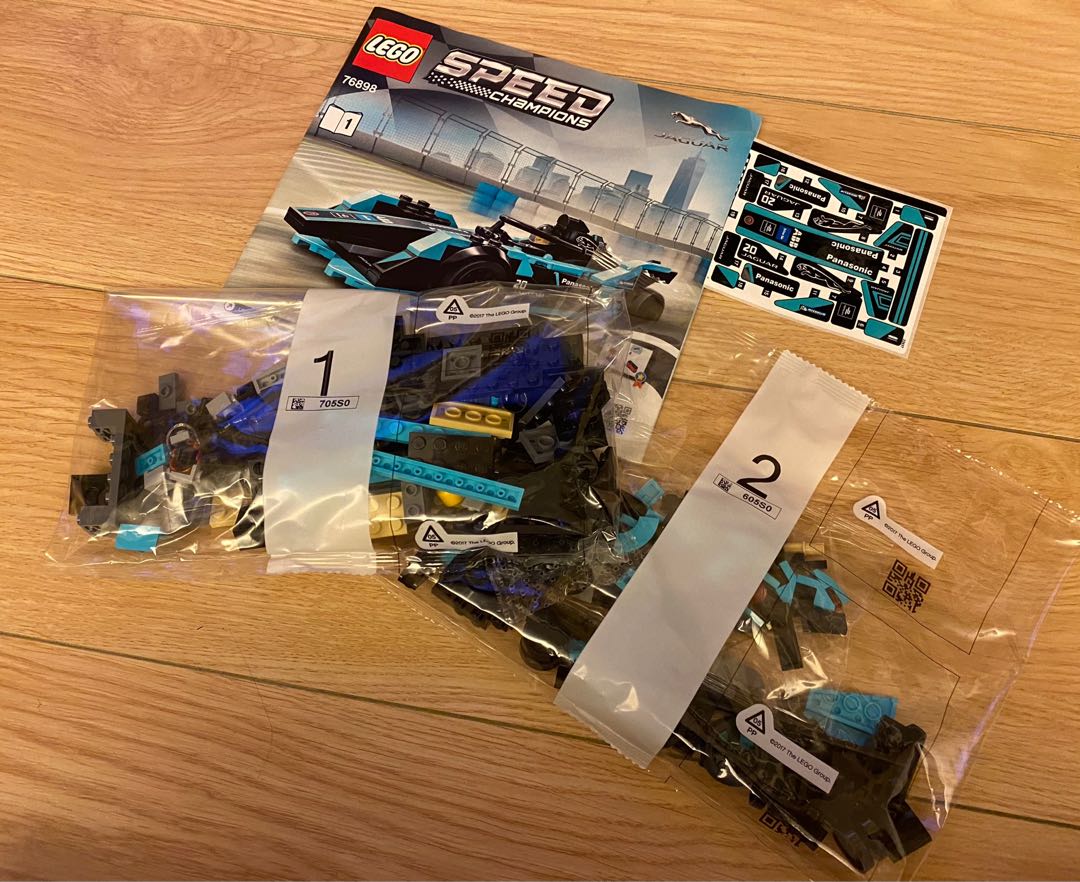 [散件包]Lego Speed 75898 Jaguar Formula E 方程式跑車 一套 (Pack 1 & 2), 興趣及遊戲, 玩具 ...
