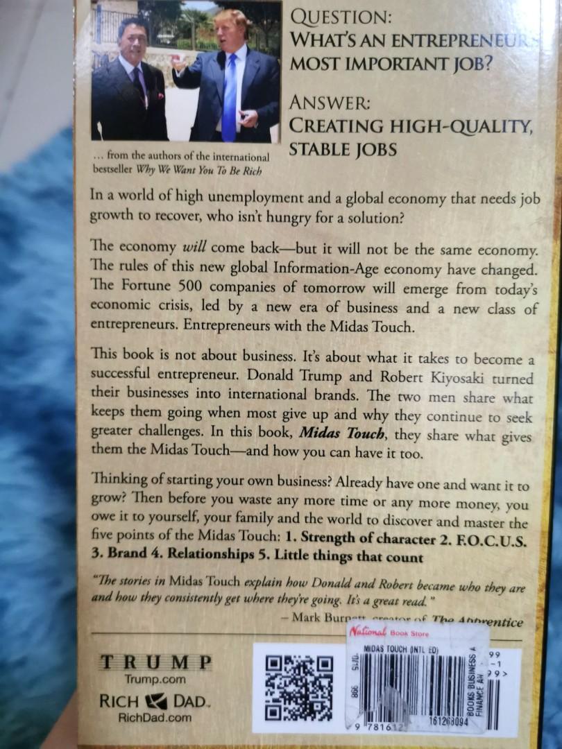 Midas Touch by Donald Trump and Robert Kiyosaki, Hobbies & Toys, Books ...