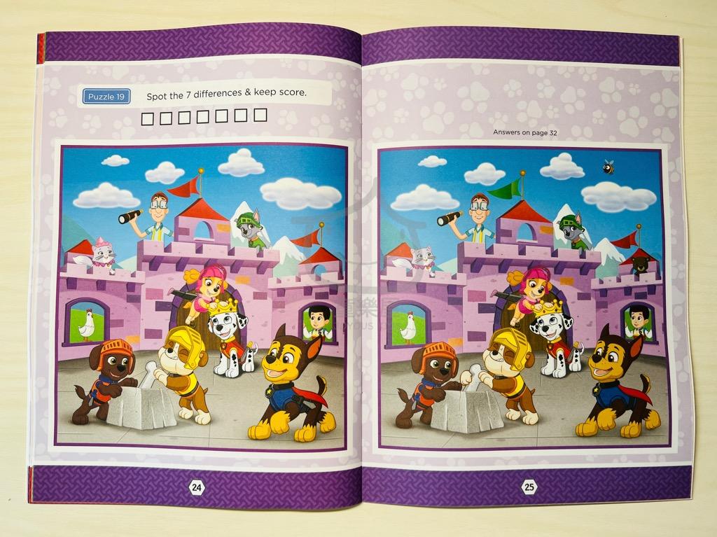 Paw Patrol Spot the Difference 遊戲書, 興趣及遊戲, 書本 & 文具, 小朋友書 - Carousell