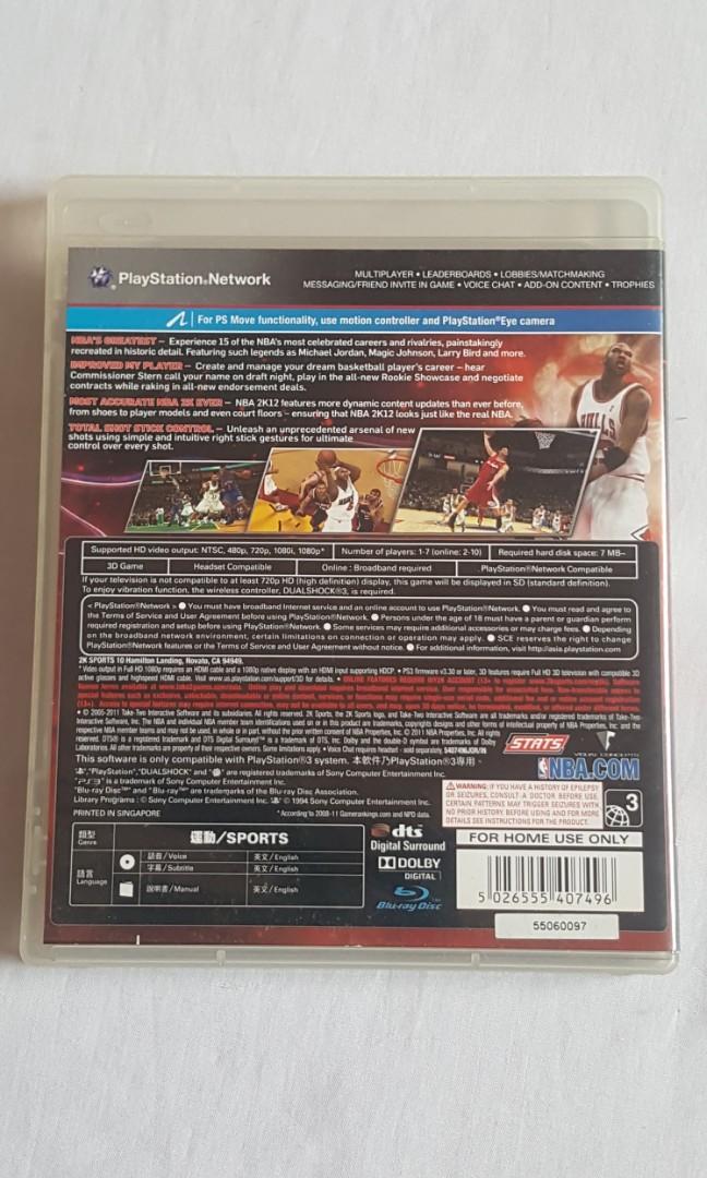 PlayStation 3 PS3 NBA 2K 12, Video Gaming, Video Games, PlayStation on ...