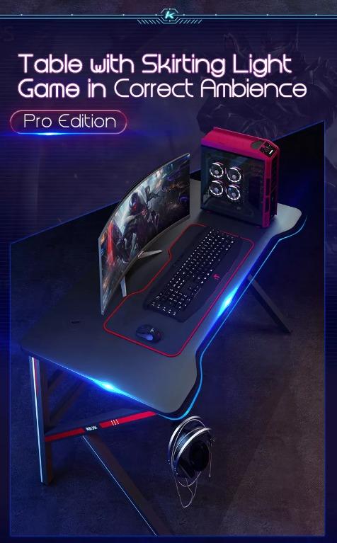 Professional Gaming Table Study PC Computer Laptop with RGB Light ...