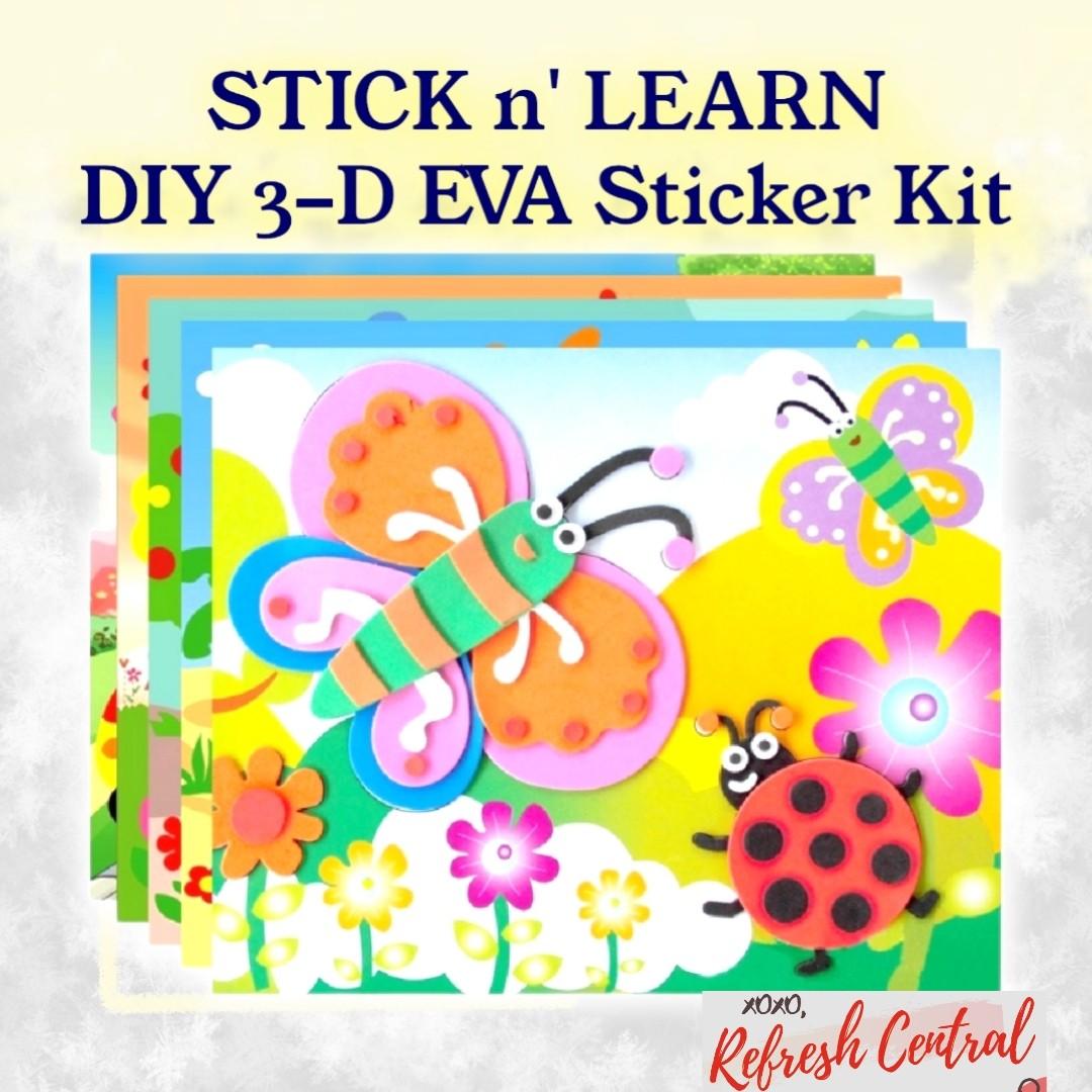Stick n' Learn DIY 3D Sticker Kit // Educational // Montessori, Hobbies ...