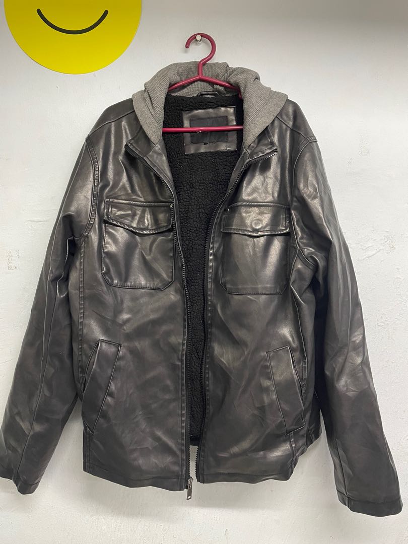 Structure Leather Jacket, Men's Fashion, Coats, Jackets and Outerwear ...