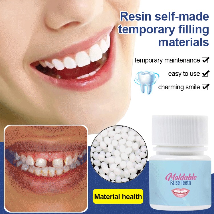 Tooth Solid Gel Temporary Repair Kit - Fake Teeth for Halloween Scary ...