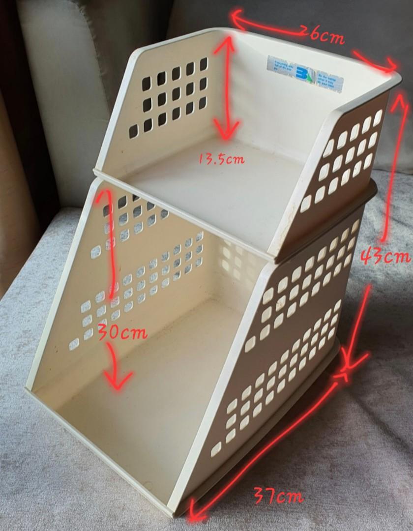 Two tier plastic storage shelf / rack, Furniture & Home Living, Home ...