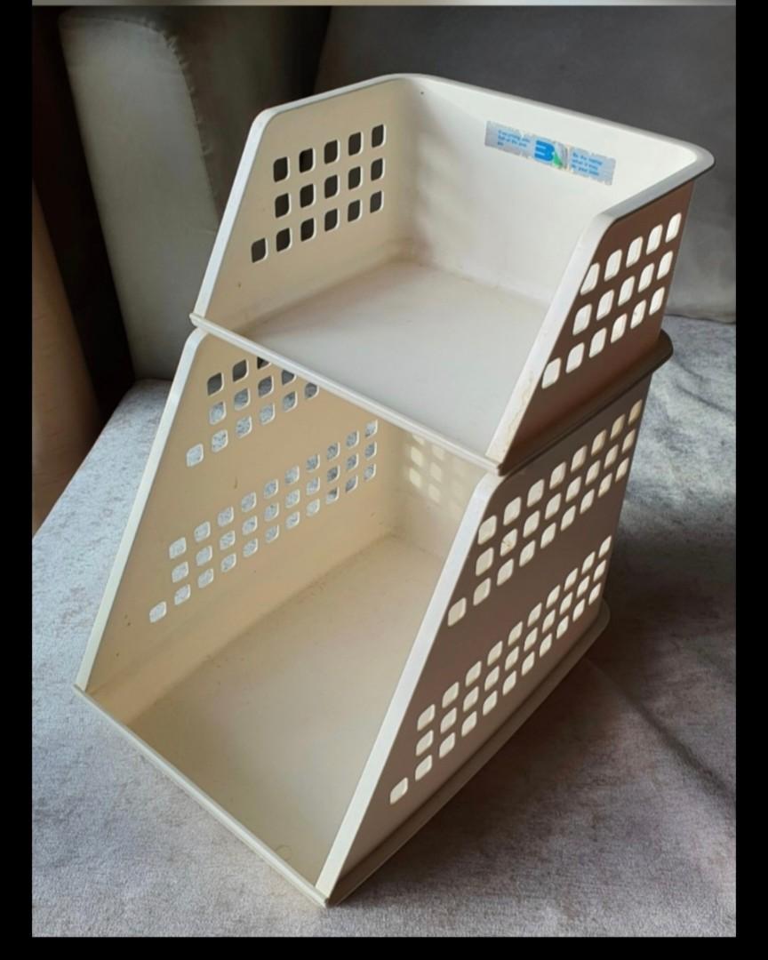 Two tier plastic storage shelf / rack, Furniture & Home Living, Home ...
