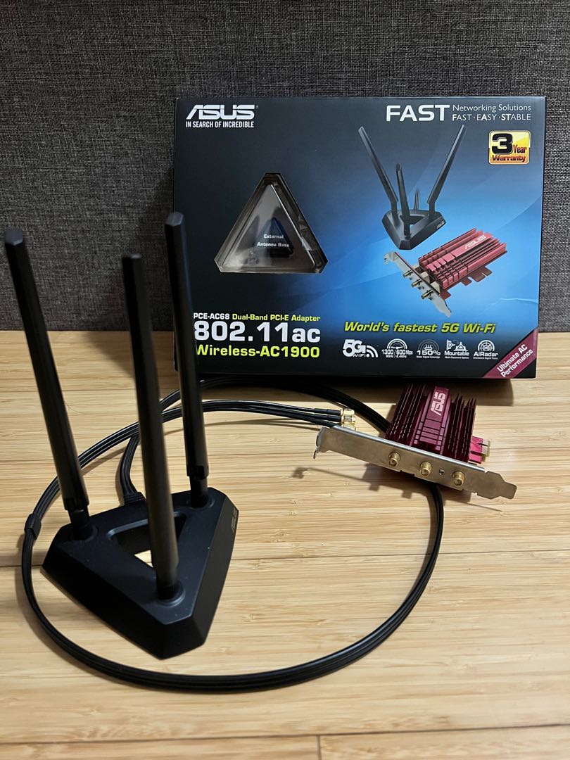 [USED] ASUS PCE-AC68 Wireless AC-1900 Wifi Card, Computers & Tech, Parts & Accessories, Computer ...