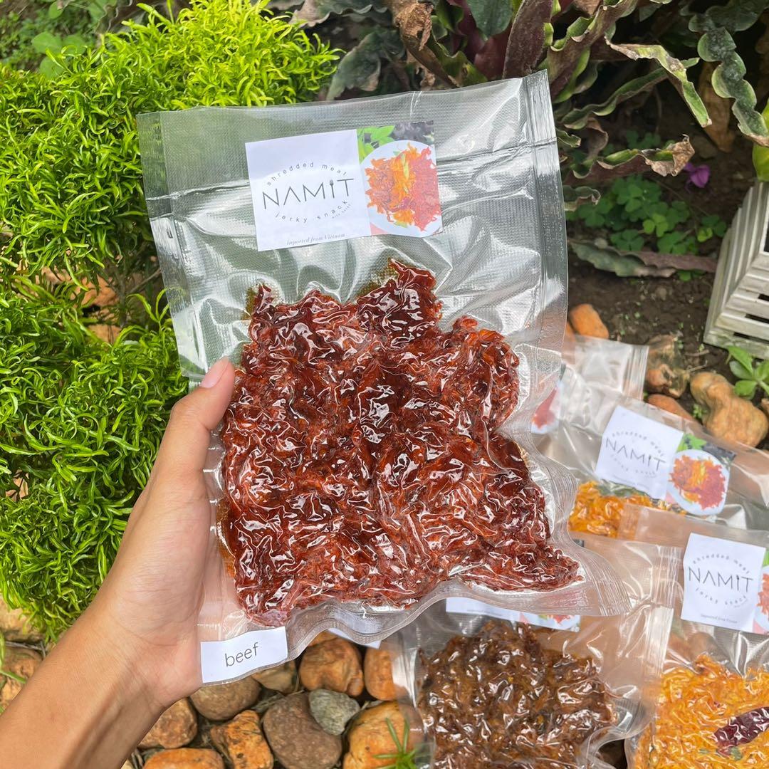 vietnam dried meat (chicken, beef, squid) jerky snacks with herbs, Food ...
