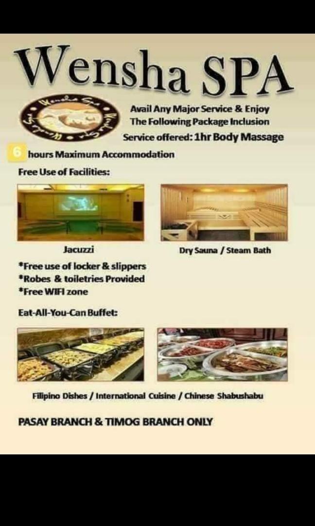 WENSHA SPA, Tickets & Vouchers, Local Attractions & Transport on Carousell