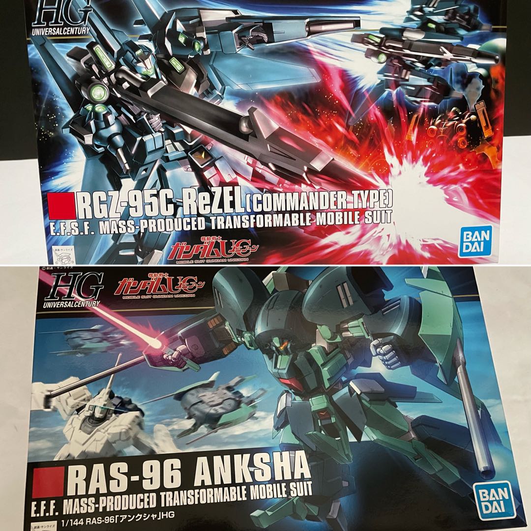 (全新現貨) 2盒 Set Gundam Unicorn HGUC RAS-96 Anksha + RGZ-95C ReZEL ...
