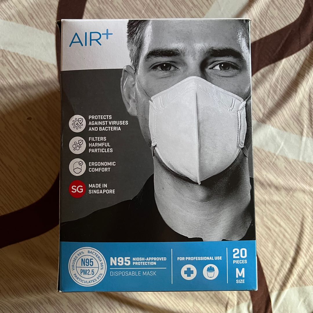 Air+ N95 Face Mask Niosh Air Plus, Health & Nutrition, Face Masks ...
