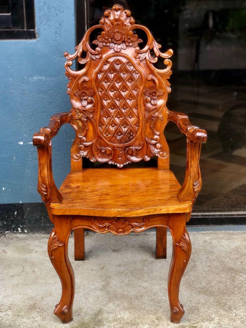8 pcs Antique Narra Wood Chair, Furniture & Home Living, Furniture ...