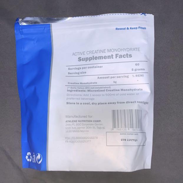 ATHLENE CREATINE MONOHYDRATE, Health & Nutrition, Health Supplements ...