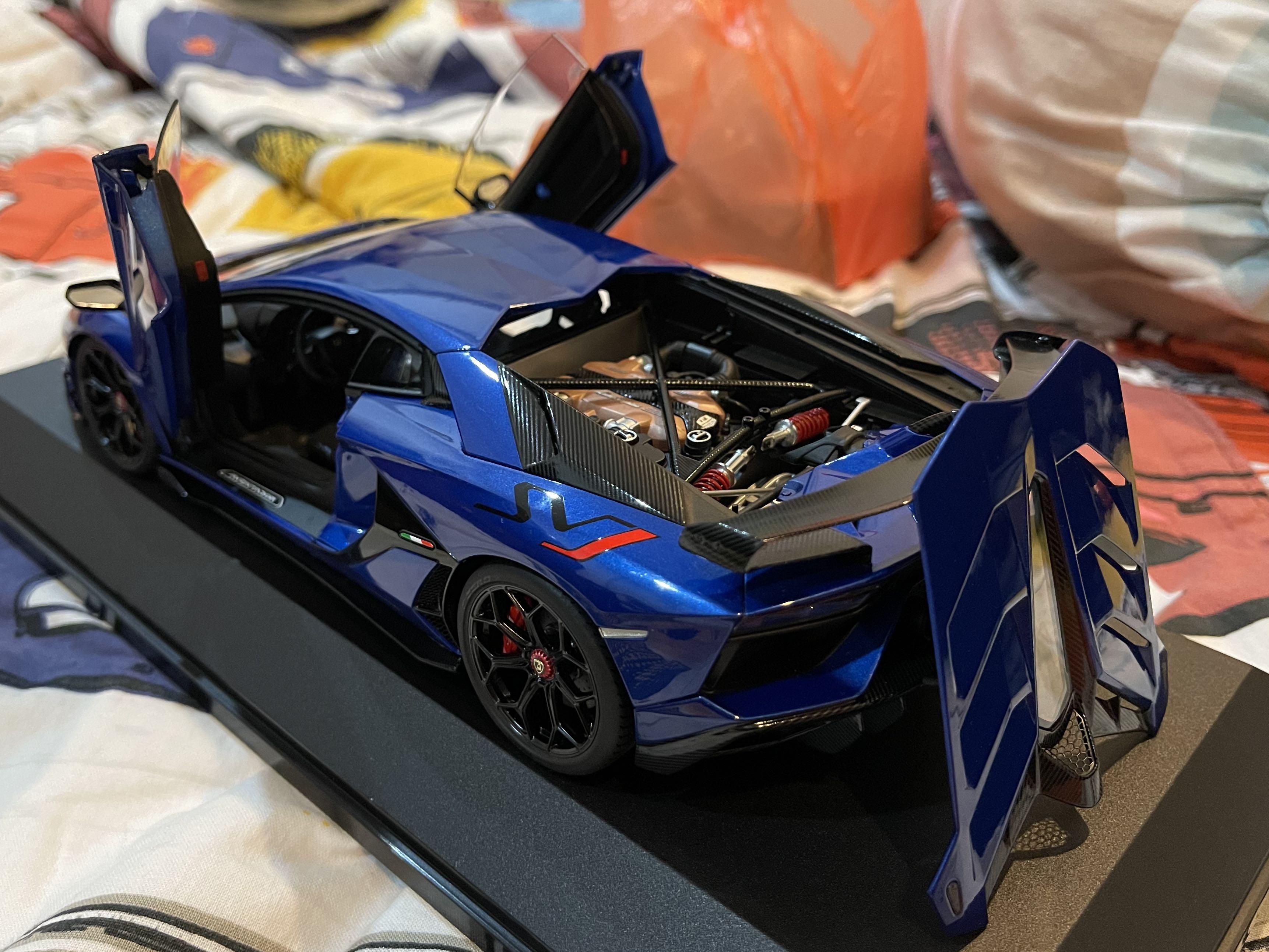 AutoArt Lamborghini Aventador SVJ (blue), Hobbies & Toys, Toys & Games ...