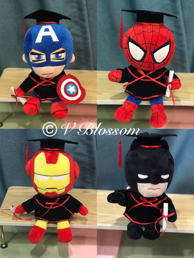 Avengers Superhero Graduation Plush Toy Spiderman Captain America ...