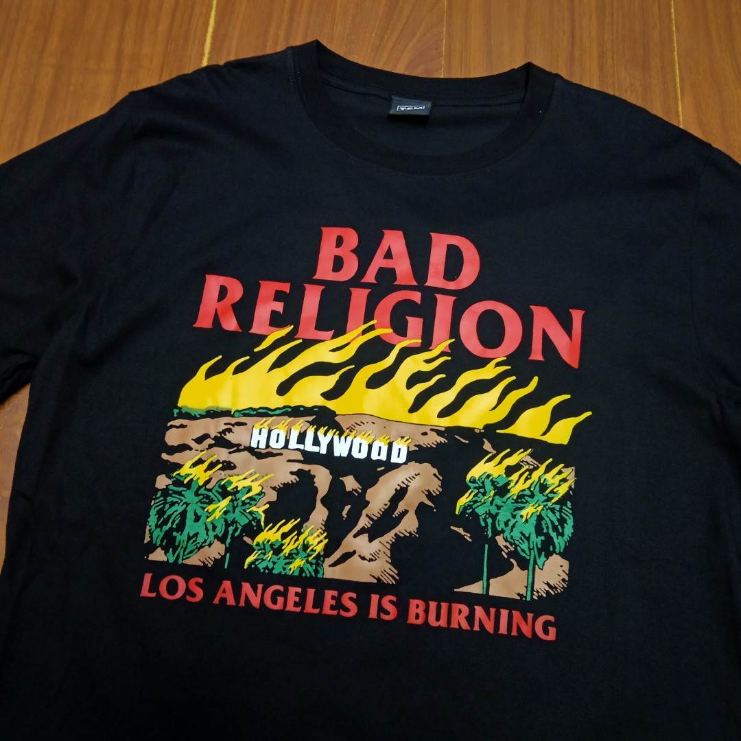 Bad Religion "LA is Burning" - Brand New, Fesyen Pria, Pakaian , Atasan ...